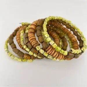Jewelry | Chunky Tribal Style Wooden Bangle Bracelets Light Dark Browns ...